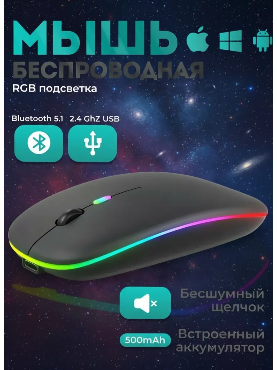 Мышка беспроводная Bluetooth для ноутбука