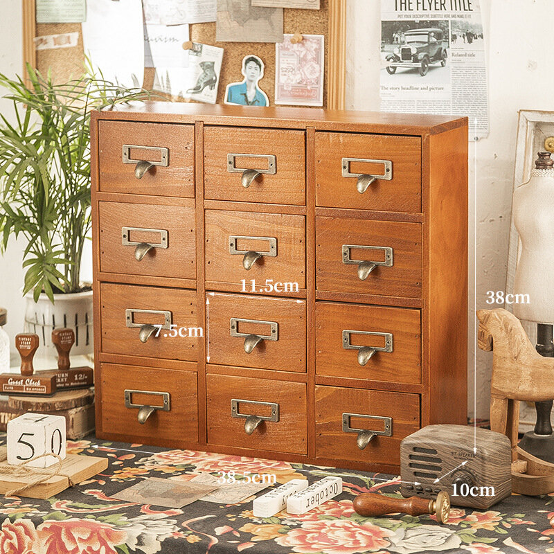 Комод "Ретро стиль", цельное дерево, коричневый, современный, 12 ящиков