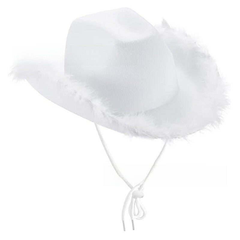 Cowboy hat pink cotton с жемчужной каймой и звездным декором для косплея и праздничных мероприятий стиль s