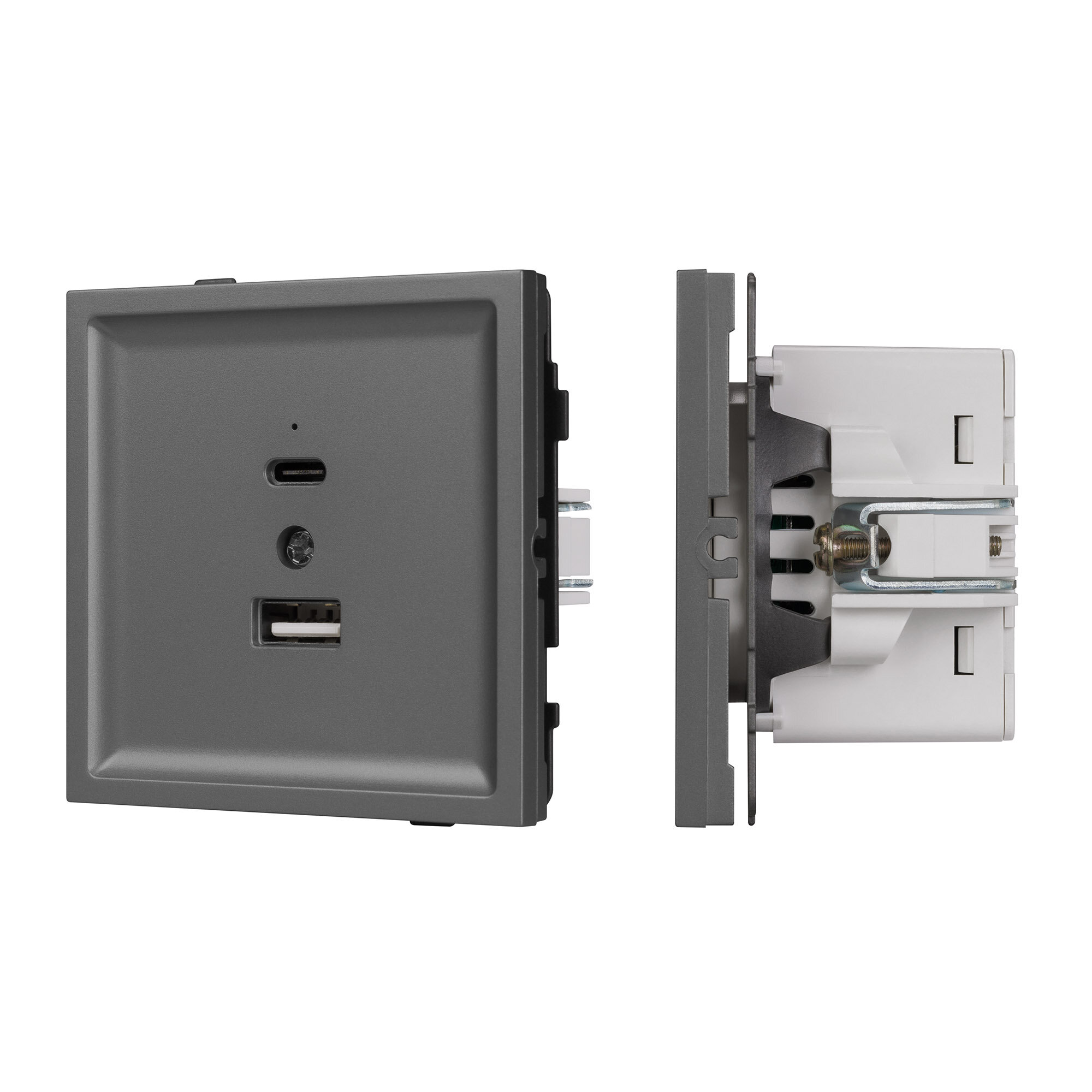 Розетка Arlight Механизм USB розетки SCT-TENDO-MUAC-SFPL-GR (5V, 3A, QC3) (Arlight, -)