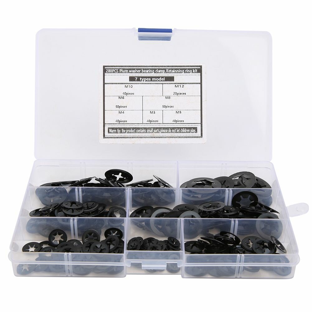 280 шт. комплект прокладок шайбы Starlock с внутренним зубом M3 M12, крепежные детали