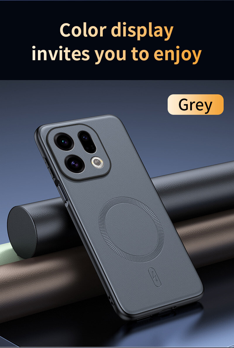 Чехол для OPPO Find X9/Оппо Финд X9, матовая поверхность, чехол-кардиомонитор, искусственная кожа, поликарбонат (PC), защита камеры, ударопрочный, усиленные углы, soft touch, OPPO, OPPO Find X9, gray,