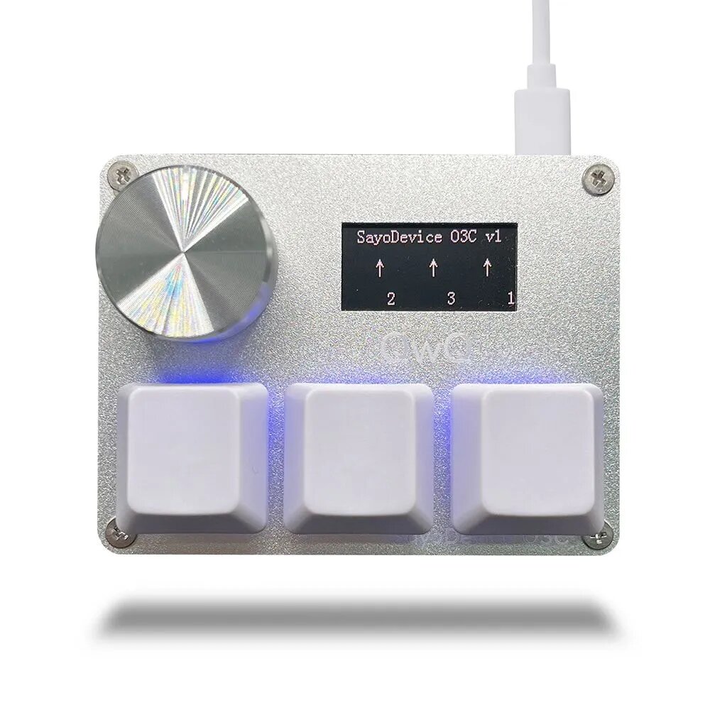 Sayodevice Клавиатура проводная , (Outemu Magnetic Pink), Русская раскладка, серебристый