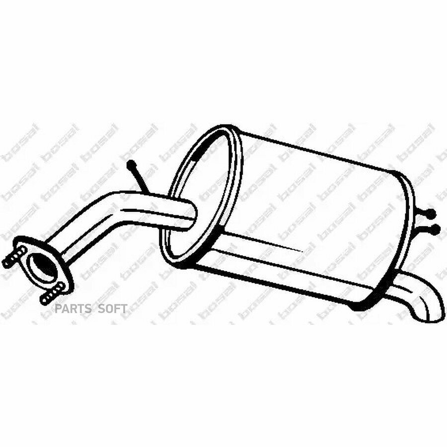 Глушитель выхлопных газов задний от официального дистрибьютора, BOSAL, артикул 128007