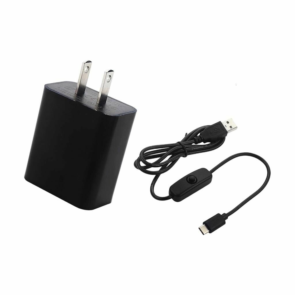 Адаптер питания Type C 100-240V с кнопкой ON/OFF и раздельной зарядкой для Pi 3B (EU/US/UK вилка), US