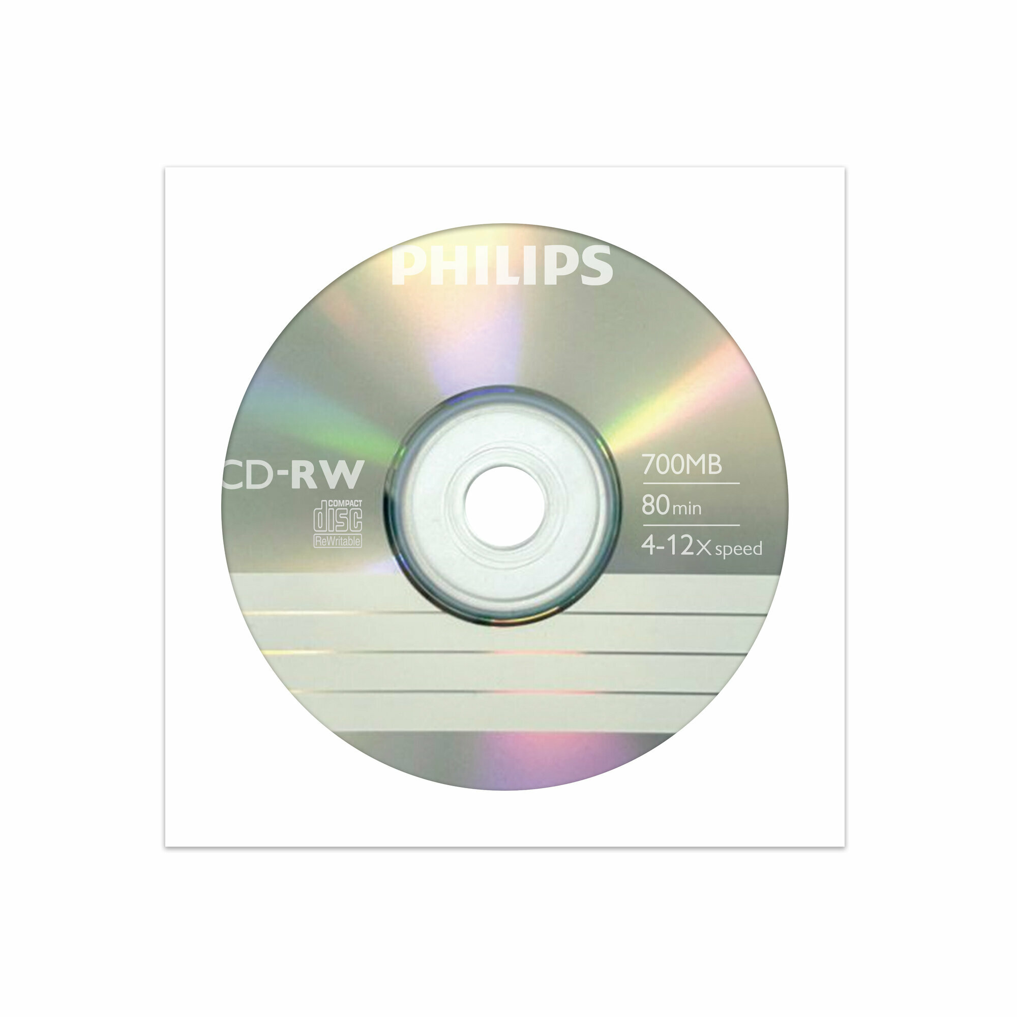 Диск CD-RW Philips 700 Mb, 12х, Бум. конверт (1)