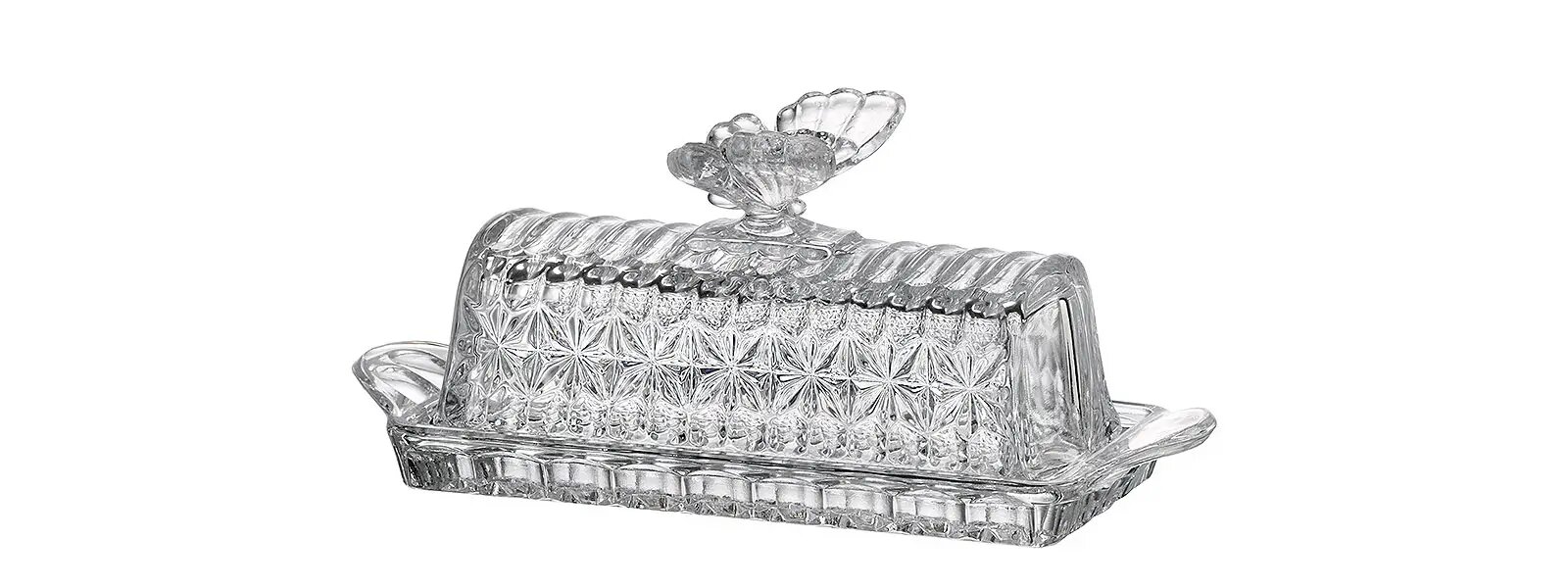 Масленка "Бабочка", 20,5 см, хрусталь, Crystal Bohemia/ БПХ564