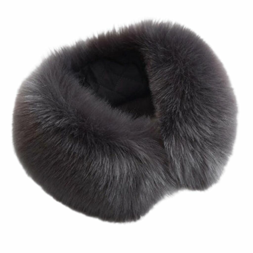 Нагрудник с круглым меховым воротником и зимним теплым артефактом-темно-серый