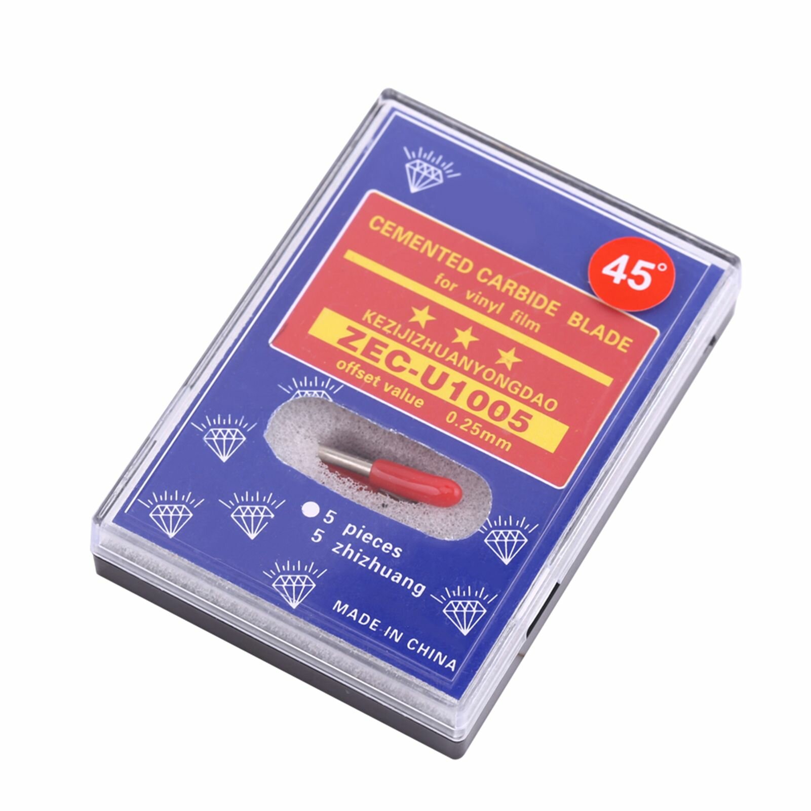 Твердосплавный нож для плоттера с углом заточки 45 , предназначенный для резки винила и надписей. Высокая точность, долговечность, острая кромка