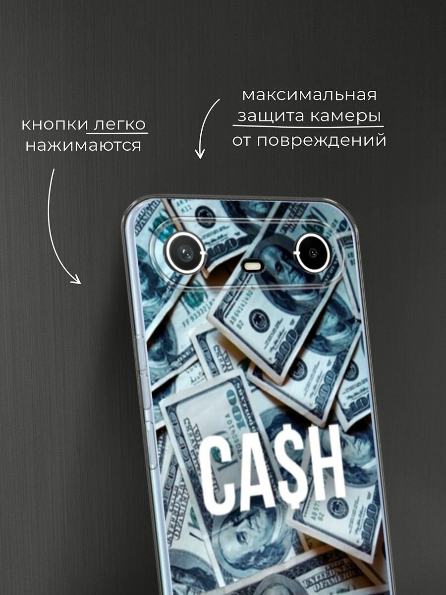 Силиконовый чехол на Tecno Spark Slim / Текно Спарк Слим с принтом Cash — фото 1
