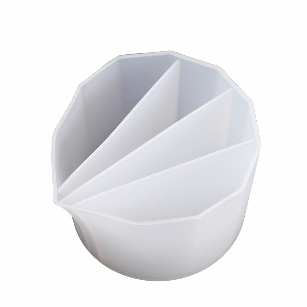 Силиконовый стаканчик для Флюид Арт, инструменты для эпоксидной смолы 4 секции, для смешивания красок и смол при изготовлении украшений и DIY рукоделии