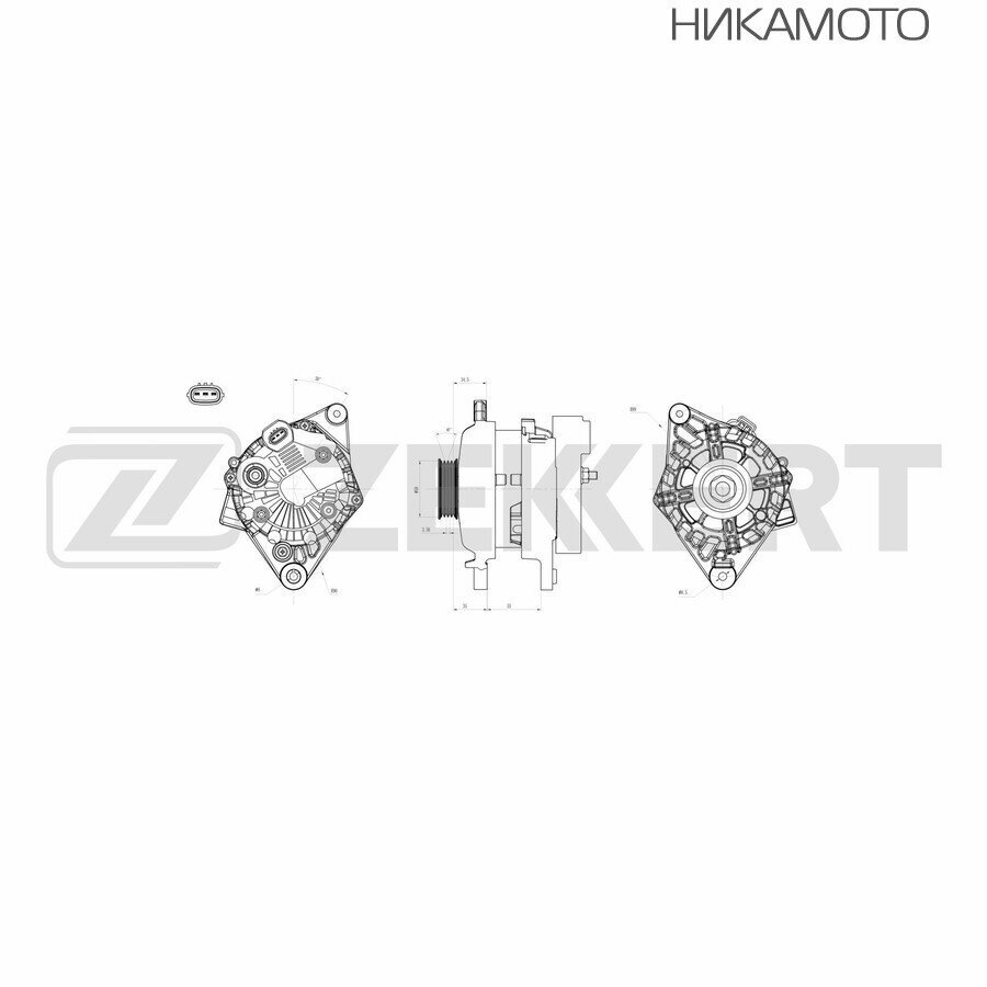 ZEKKERT GE-1047 Генератор Hyundai Tucson 04- Elantra IV 06- Accent I II 94- i30 07- Kia Ceed 07-