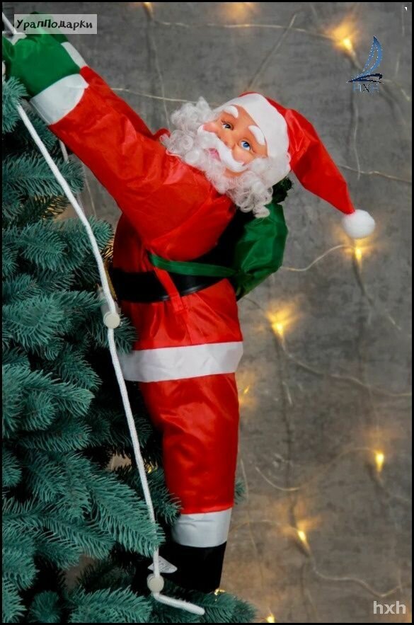 ДЕД мороз 25 СМ. Фигурка новогодняя, Санта Клаус, Дед мороз. Санта Клаус на лестнице. Игрушка на лестнице 25см. Новогоднее украшение . Игрушка на елку. Подарок на новый год.