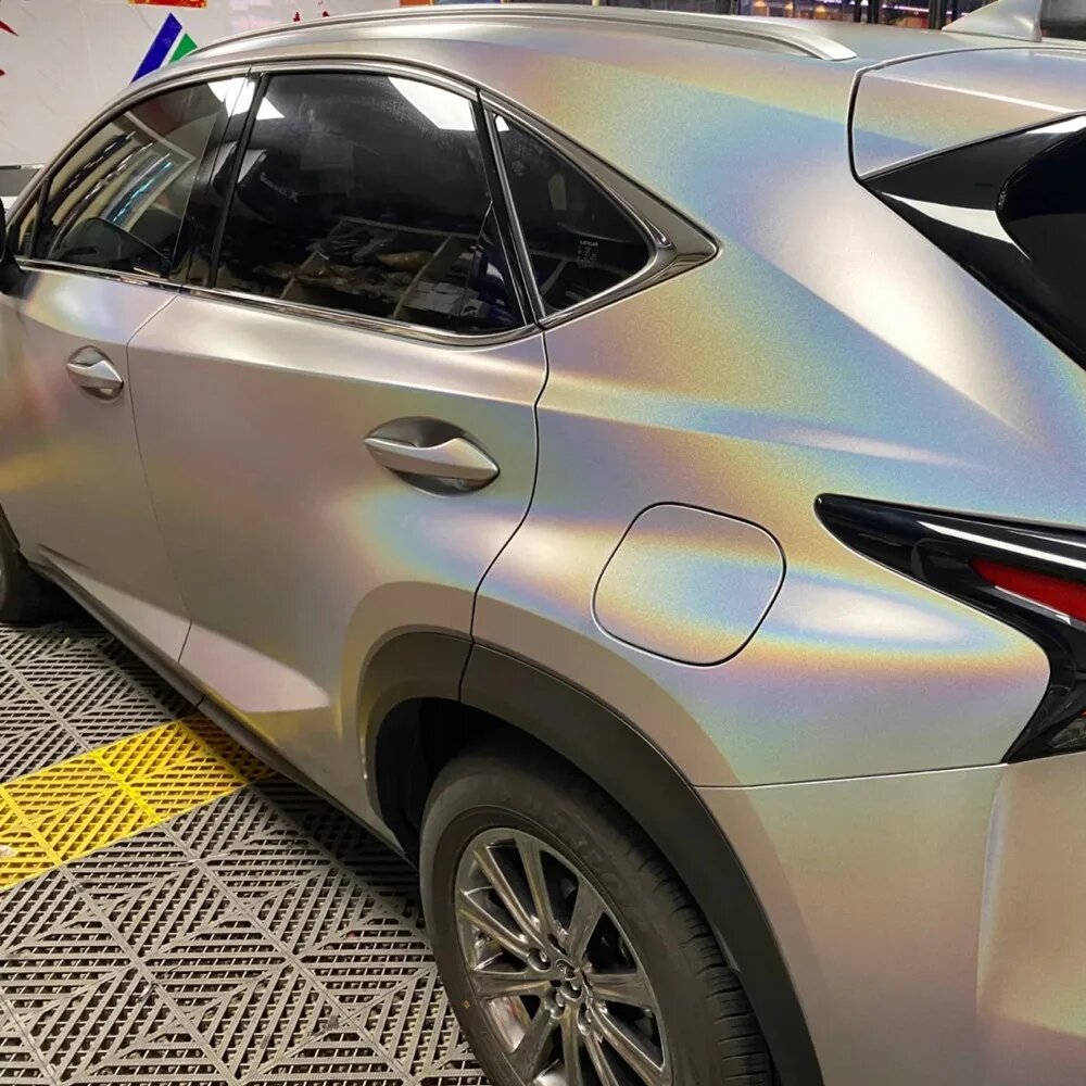 HOHOFILM серебристый матовый Хамелеон Лазерная хромированная Автомобильная оболочка виниловая, хромированная виниловое лазерное покрытие Автомобильная оболочка наклейка переводная пленка для отпуска воздуха 152cmx50cm