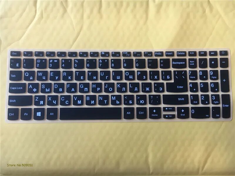 Силиконовый чехол для клавиатуры Lenovo ideapad L340 17, Russian Black