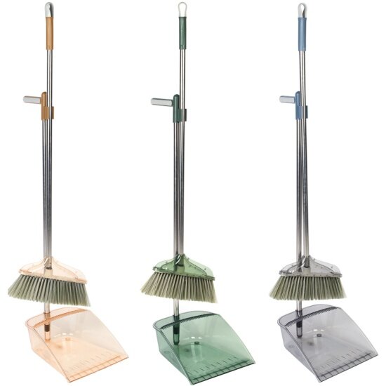 Набор для уборки Vetta щетка с совком, с длинной ручкой, полипропилен, в ассортименте (445-008)