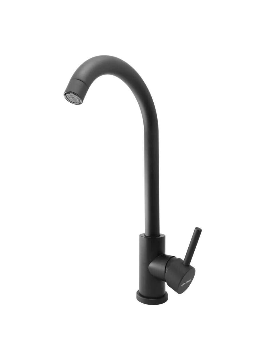Смеситель кухонный OULEMEI "OLM-LT016", из латуни, черный, аэратор