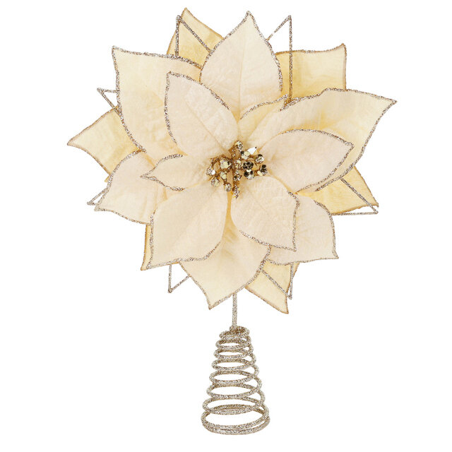 Верхушка на елку Пуансеттия Айвори 32 см, Goodwill (Гудвилл), PL52852