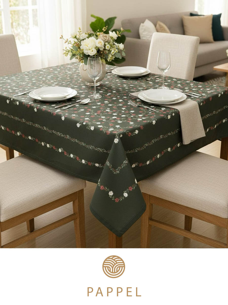 Скатерть Pappel Green Fantasy 170x310см, хлопок, влаоотталкивающая пропитка