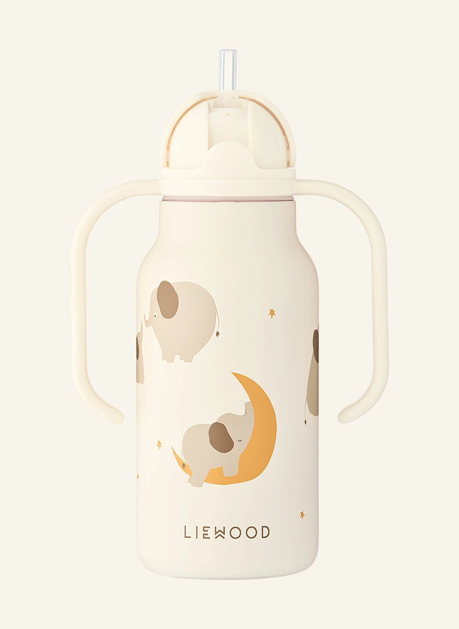 Детская бутылка для питья с трубочкой LIEWOOD KIMMIE, 250 мл, цвет кремовый