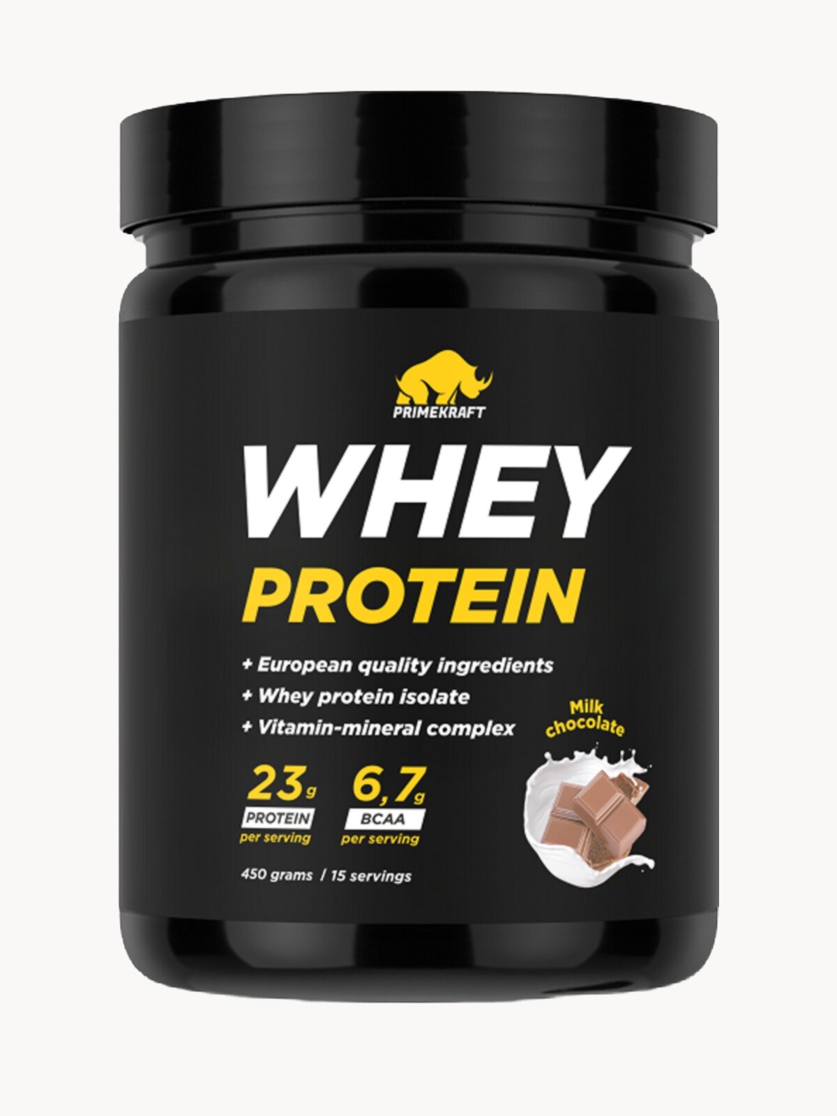 Протеин сывороточный PRIMEKRAFT Whey Protein, Молочный шоколад 450 г / 15 порций