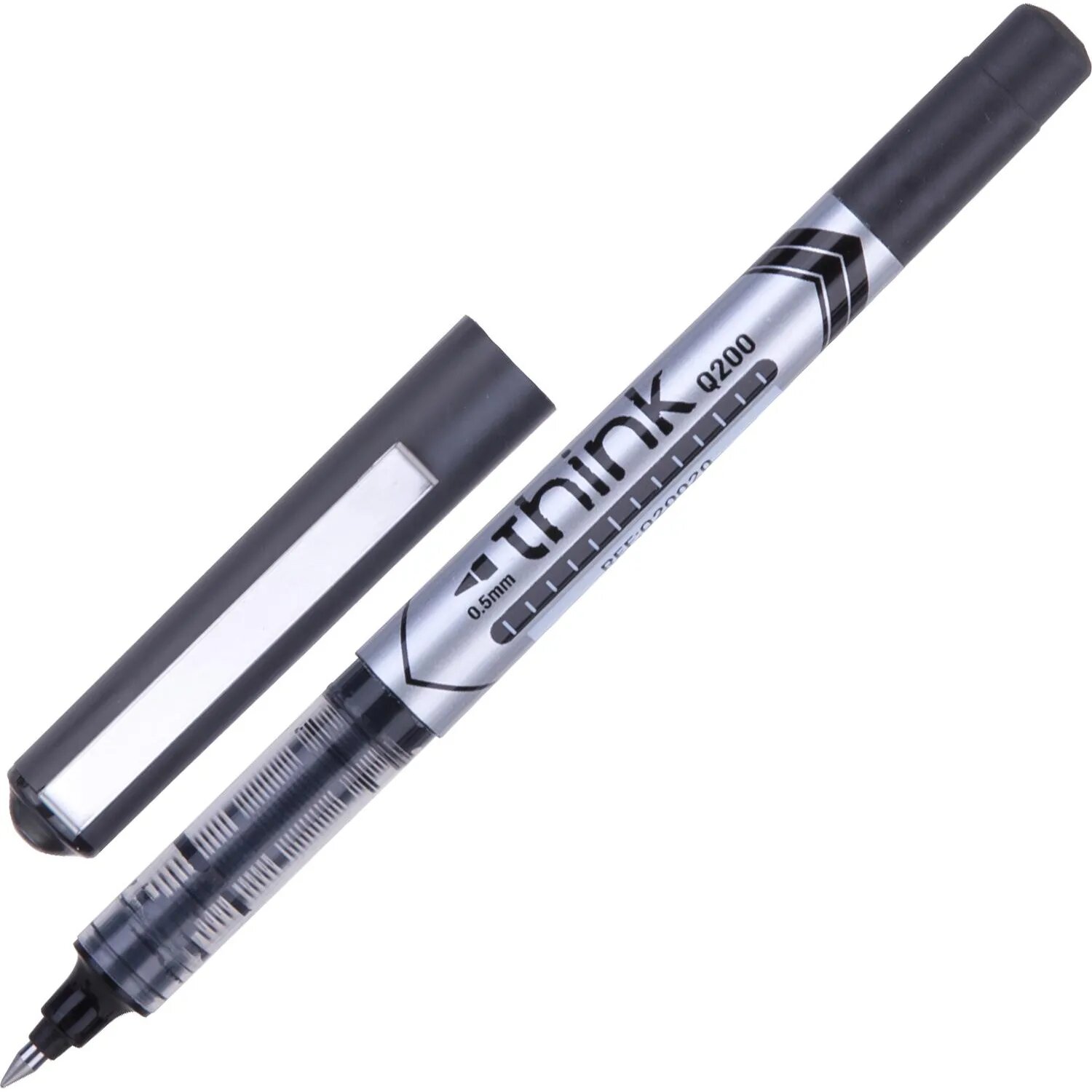 Роллер Deli Think, шарик 0.5 мм, линия 0.35 мм, черный EQ20020