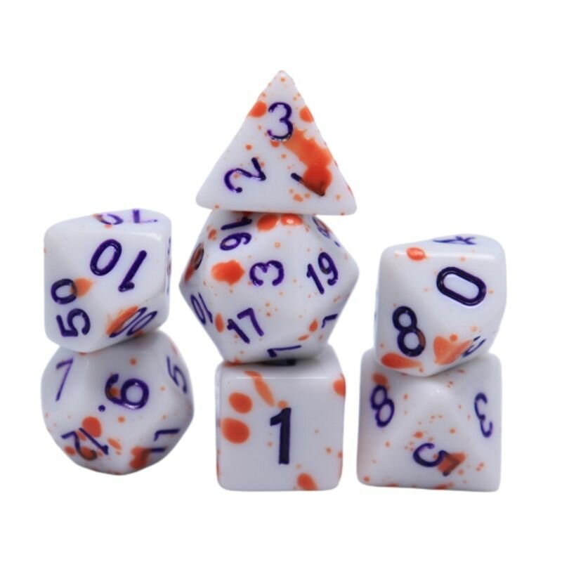 Набор из 7 кубиков, игральные кости для изменения температуры-белые брызги оранжевых точек, желтые точки температуры