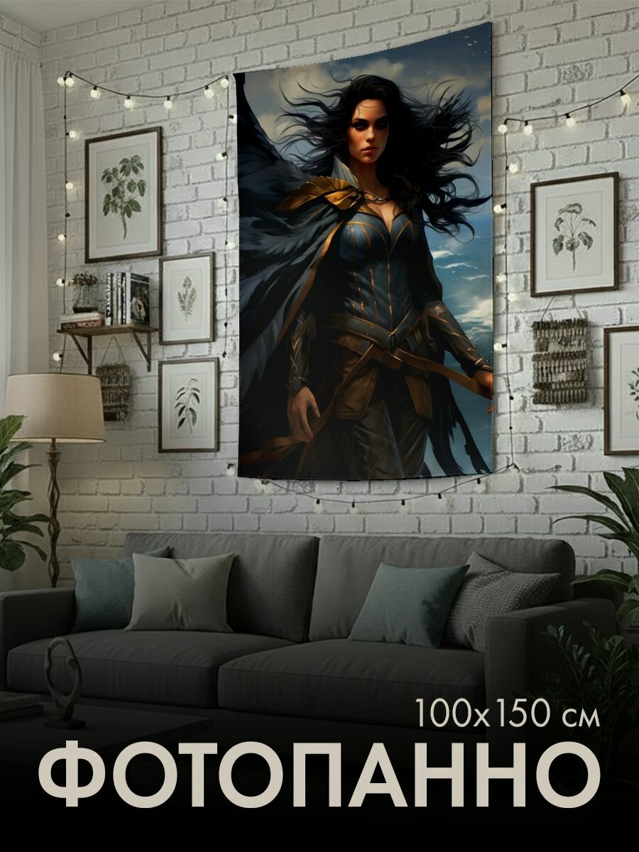 Панно тканевое PrintyFull / 100x150 см / охотница