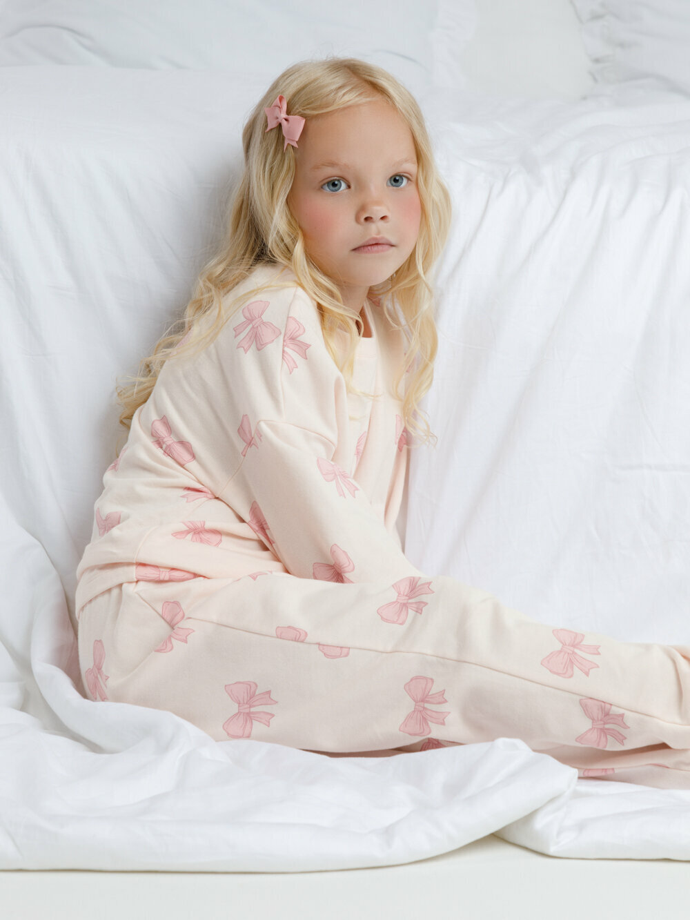 Пижама К 1587/розовый,большие бантики