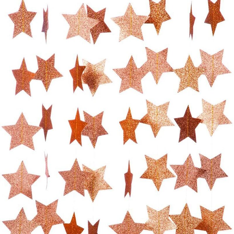 Гирлянда из звезд Glitter rose gold 4М