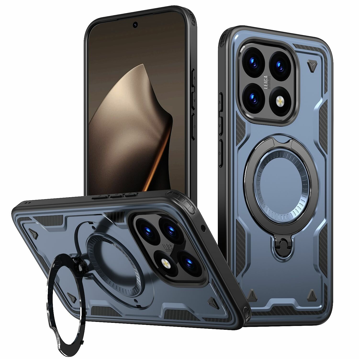 Чехол Magneto Case с кольцом для Xiaomi 15T (синий)