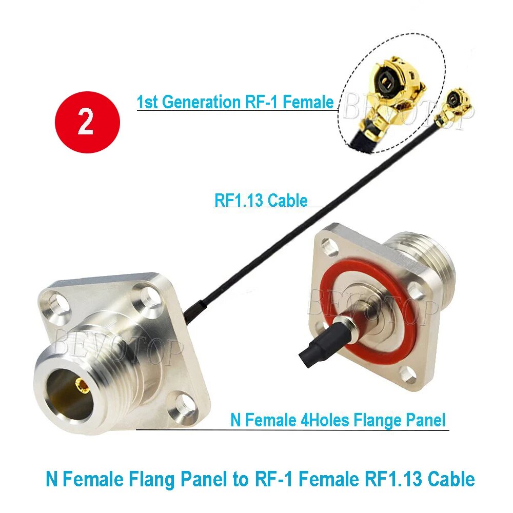 BEVOTOP Коаксиальный кабель RF 1-го поколения N-N 5 см 10CM, PM-N F to RF-1F113