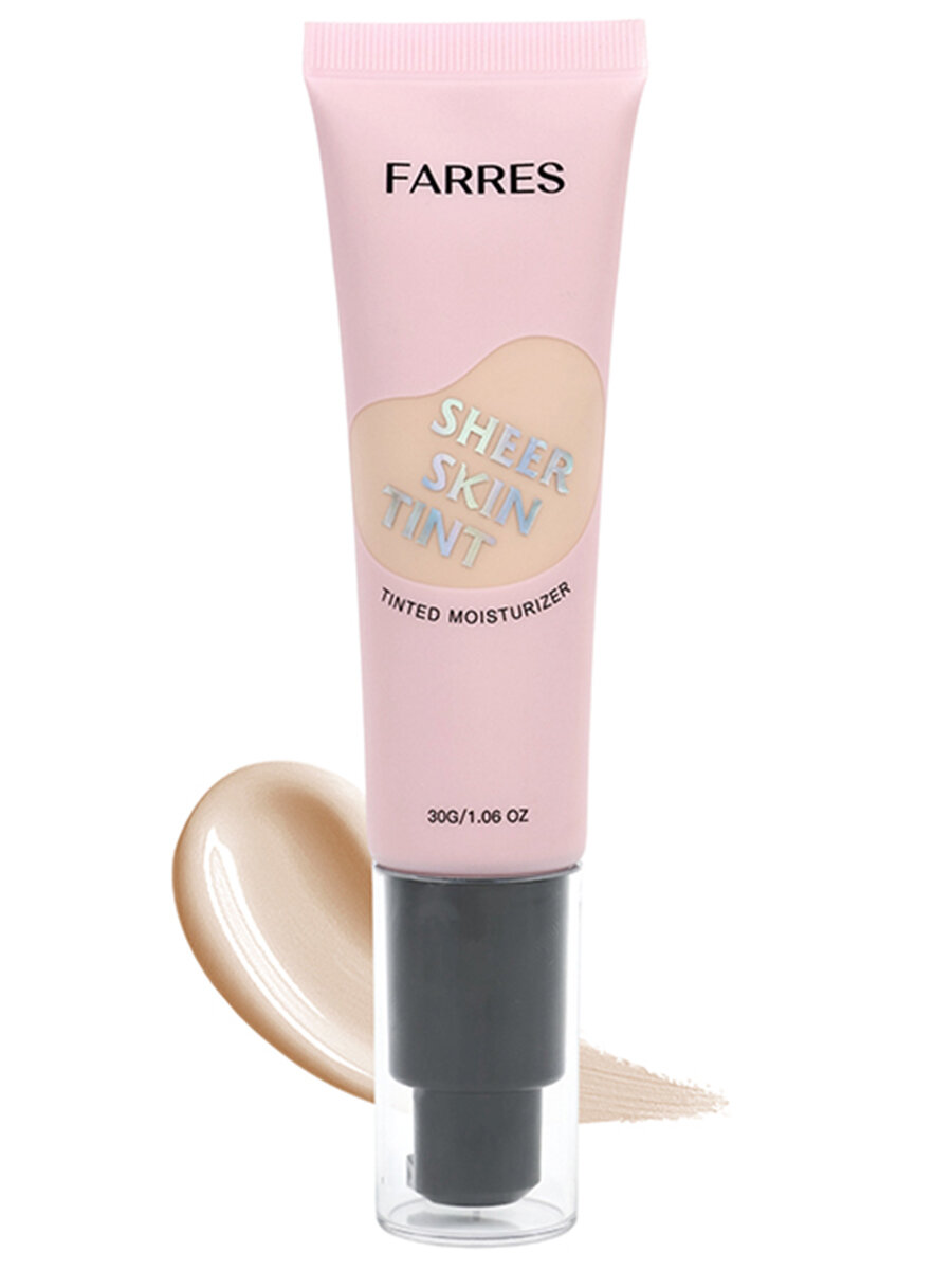 Тональный флюид для лица с дозатором Farres тон 03 тёплый бежевый