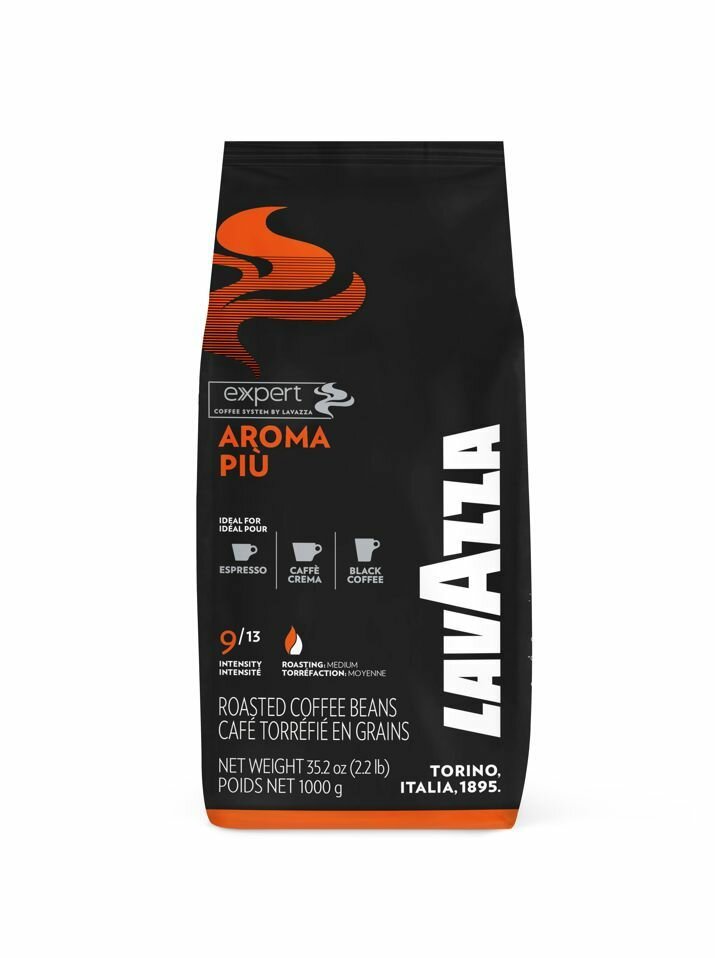 Кофе в зернах Lavazza Aroma Piu,1 кг х 6 шт