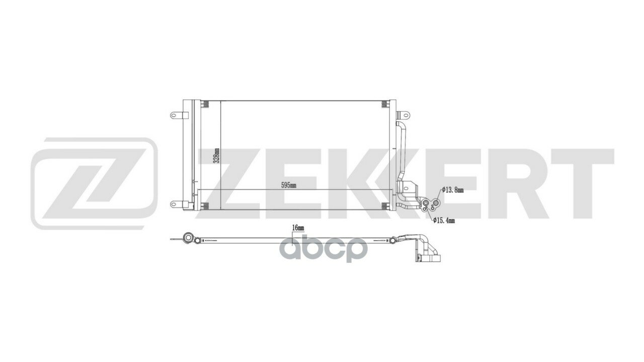 Радиатор кондиционера VW Polo V 09- Audi A1 10- Skoda Rapid (NH1 NH3 NK3 NK6) 12- Fabia (542 545 Zekkert арт. mk-3082