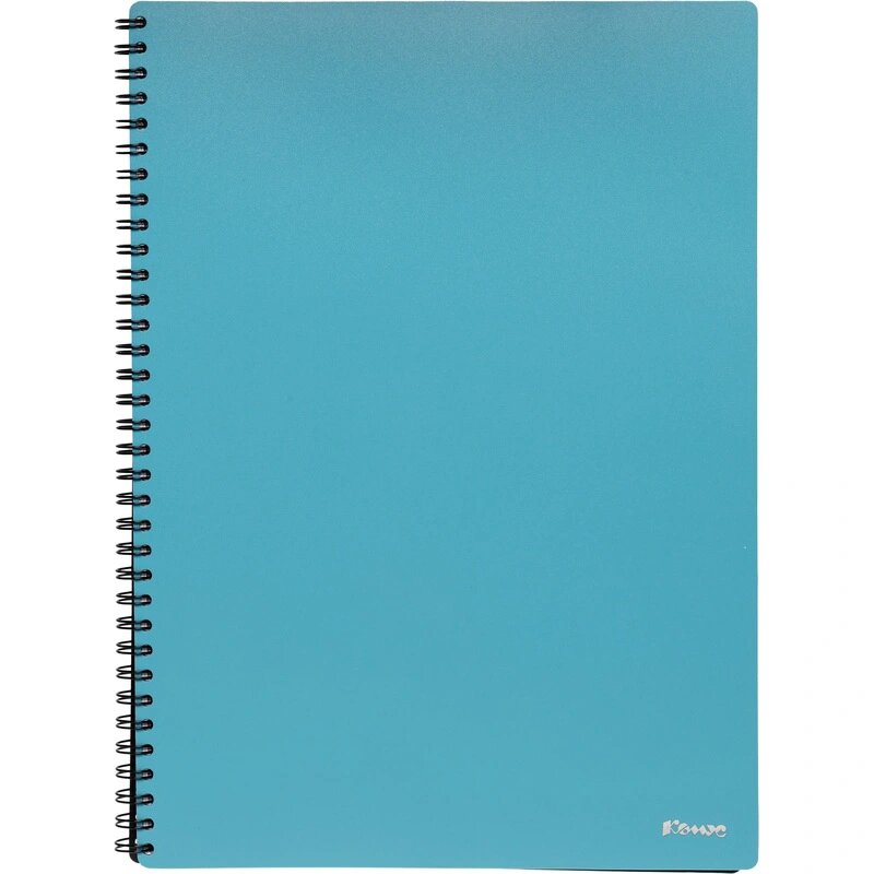Бизнес-тетрадь Комус А4 100л, кл, обл. пластик, спираль, голубая  Classic
