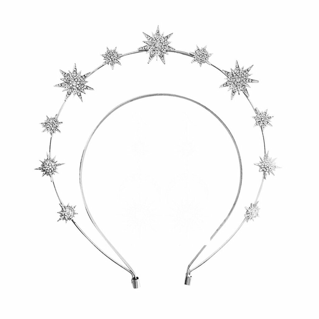 Rhinestone Headband Hexagram Star Shape Double Layer Women Hair Accessories