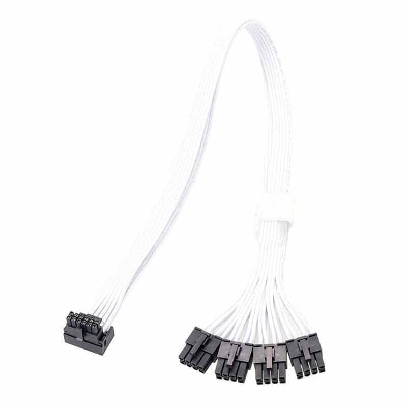 Высокоскоростной адаптер питания для видеокарты с 4 8-контактными разъемами PCI5.0, 12VHPWR, 16-контактный (12 + 4), прямой/изогнутый под углом 90 градусов наконечник.