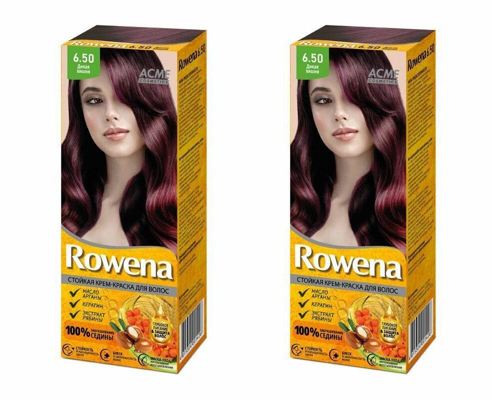 Acme cosmetics Краска для волос, Rowena, тон 6.5, Дикая вишня, 2 шт