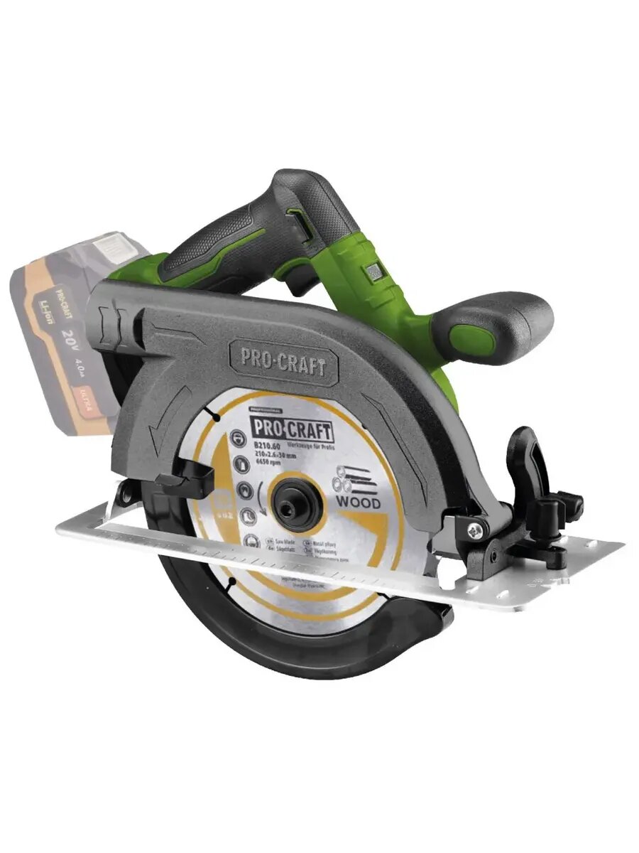 Пила дисковая Pro-Craft PCA36, бесщеточный мотор, 5400 оборотов в минуту, 20В