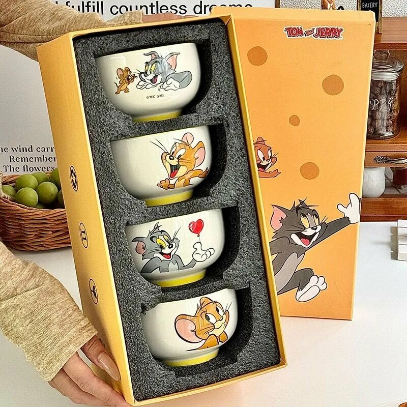 Long-Real Миска Том и Джерри 450 мл желтый, 1 шт