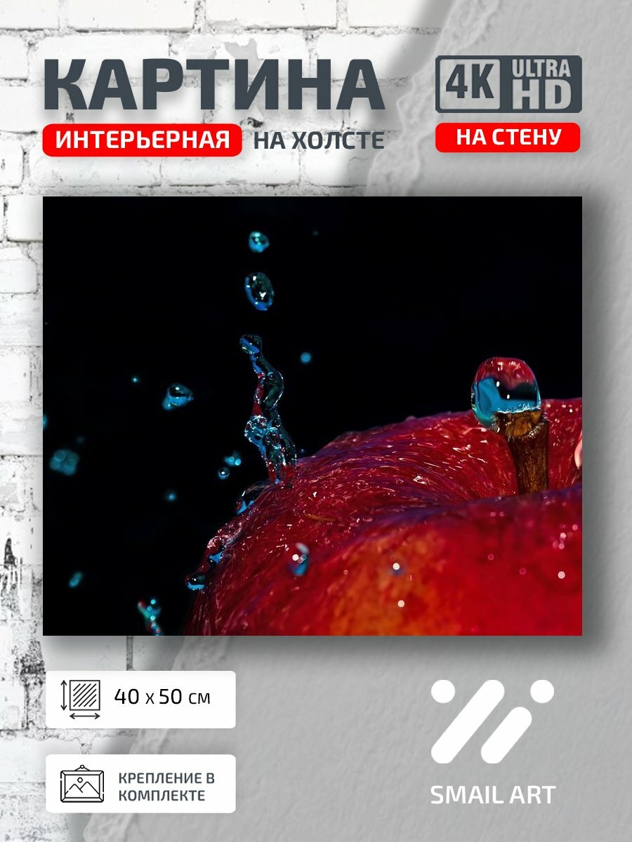 Картина на холсте интерьерная 40 на 50 на стену Воды Food для студии кулинария интерьер