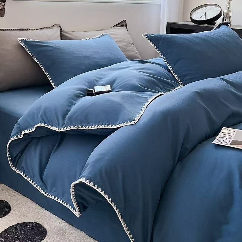 Комплект постельного белья из хлопка 4 шт. 200x230cm 4pcs, blue