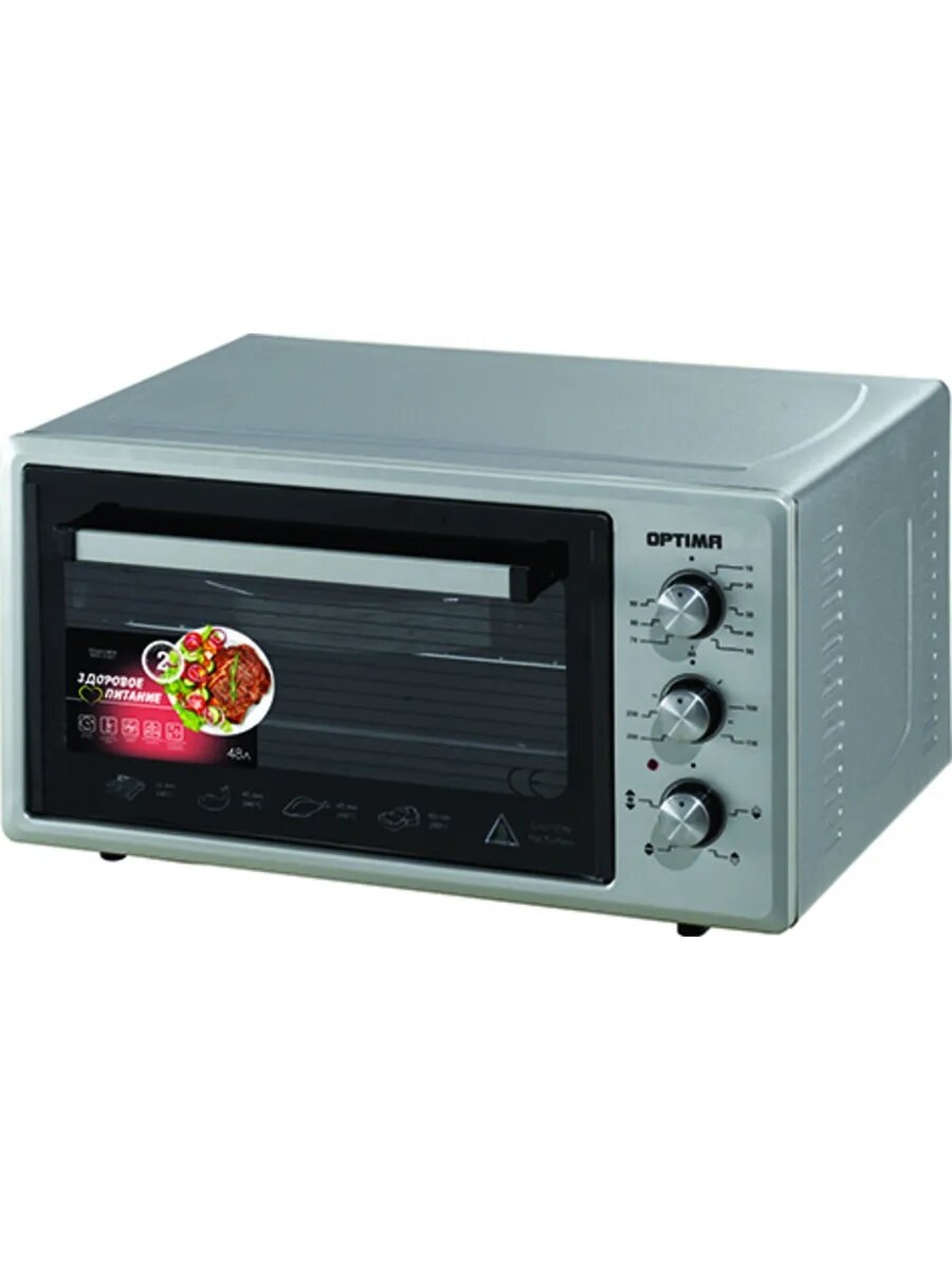 Мини-печь OPTIMA OF-48G, механическое управление, 2200Вт, 48л, таймер, 3 режима, серая