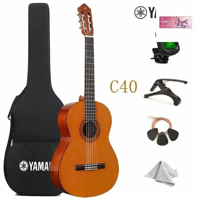 Классическая гитара Yamaha C40, цвет натуральный, размер 4/4. Подарок