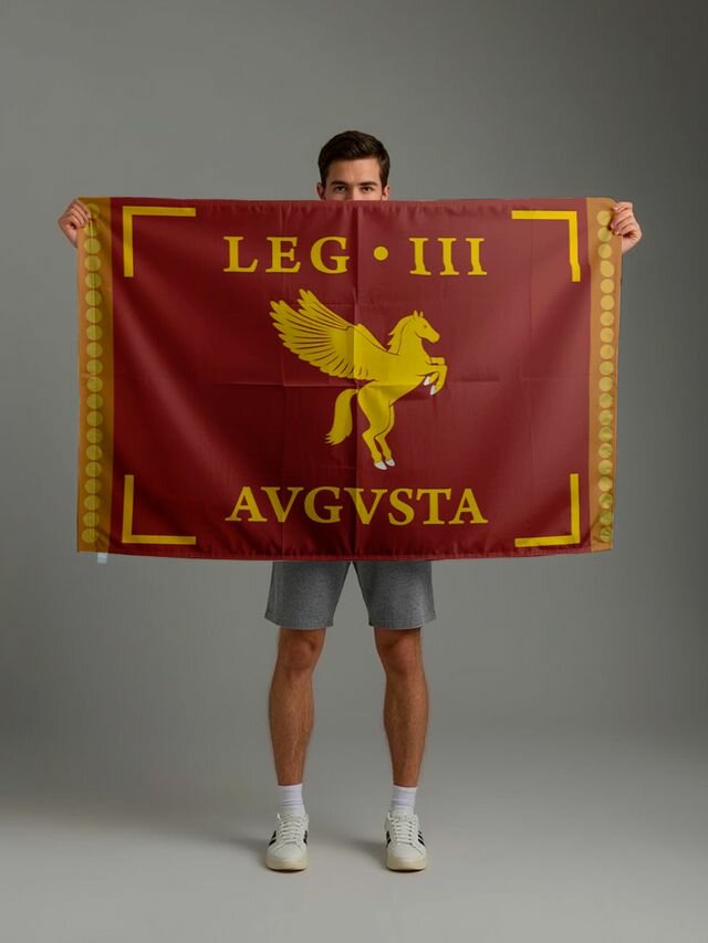 Флаг 3 Третьего легиона Римской империи, 70х105 см на сетке для флагштока