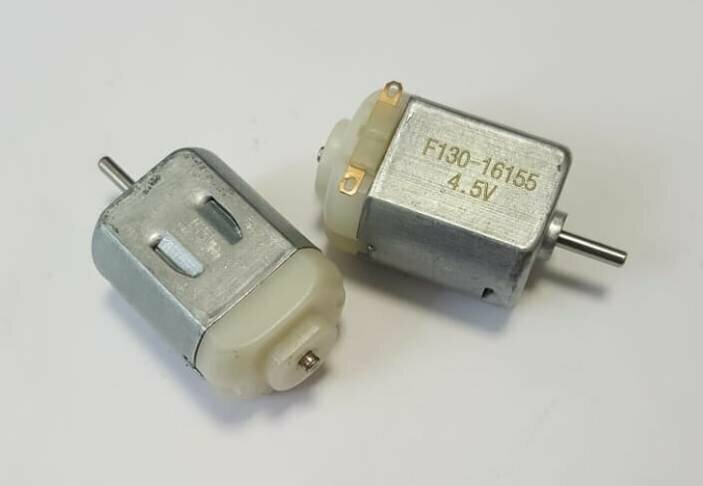 2 шт, Коллекторный электродвигатель пост. тока F130-16155. 4,5 В (диапазон 1,0 - 5,0 В), 5516 об/мин, 0.67 Вт