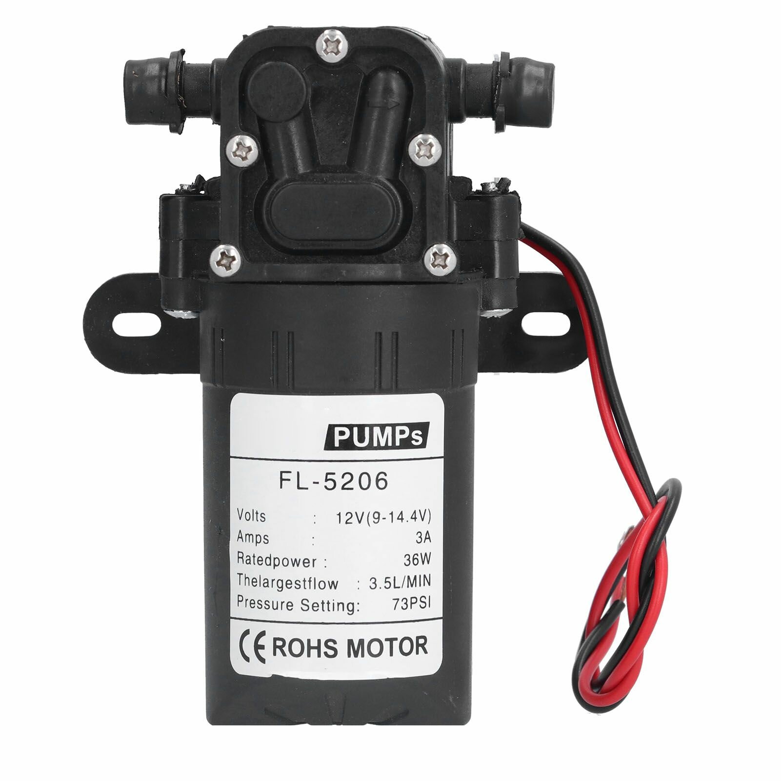 Мембранный насос с прямой трубкой, DC12V, 36W, 73PSI, сельскохозяйственный электрический опрыскиватель, аксессуар для водяного насоса постоянного тока