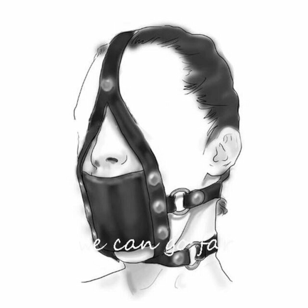 Кожаная маска для лица, кляп для рта, БДСМ-бондаж, силиконовый кляп-шар, ремень для ремня, повязка на глаза, секс-игрушки для пар