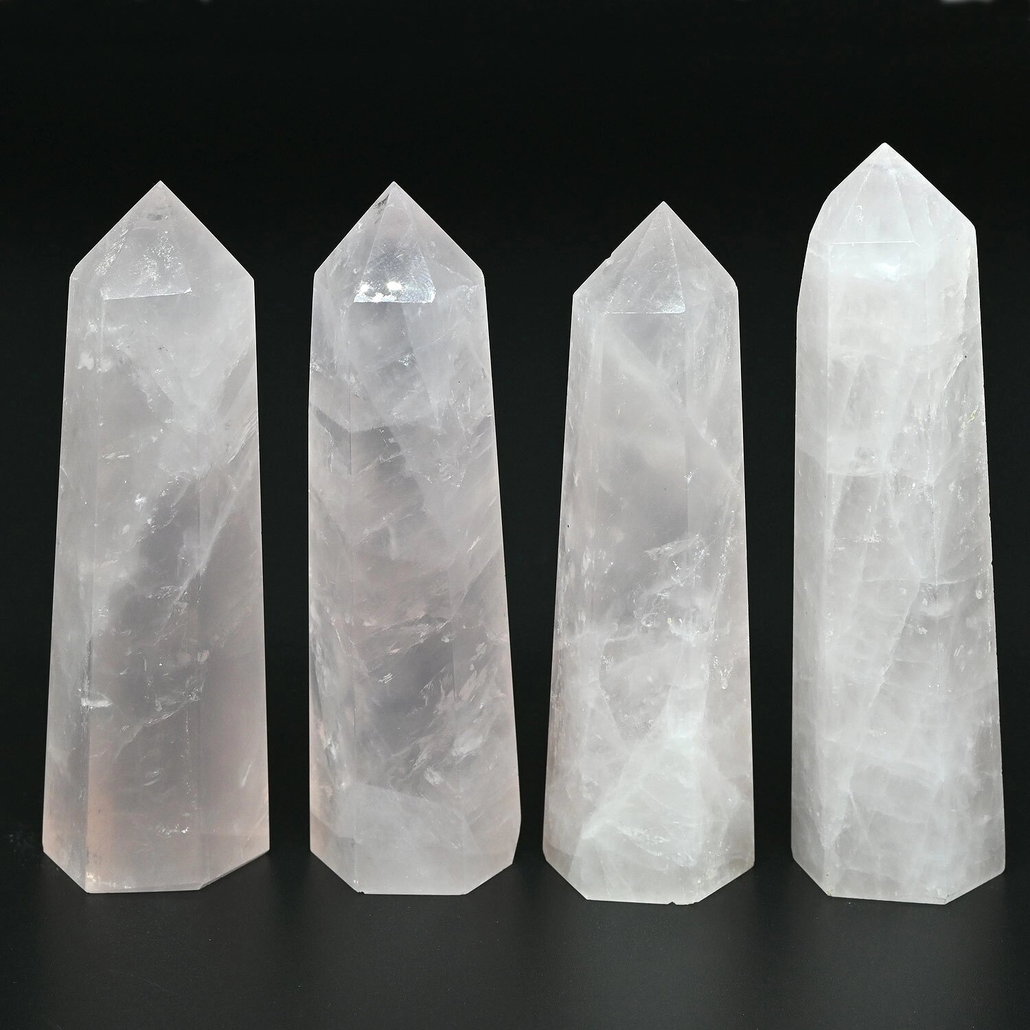 Кристалл розового кварца "Карандаш" 23*23*85мм, 70-79г .